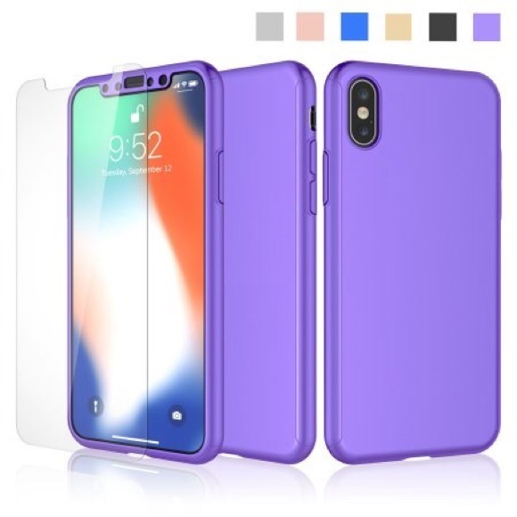 Accessories | Iphone X Cute Purple 36 Full Protection Case | Poshmark